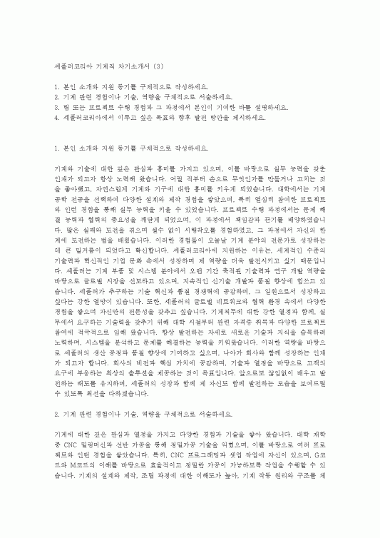 셰플러코리아 기계직 자기소개서 (3)