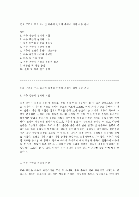 인체 구조의 주요 요소인 척추의 전만과 후만에 대한 심층 분석