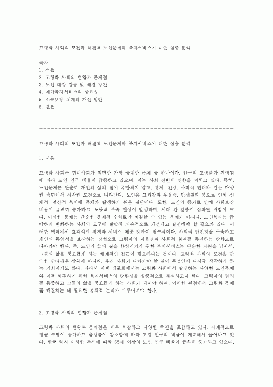 고령화 사회의 도전과 해결책 노인문제와 복지서비스에 대한 심층 분석