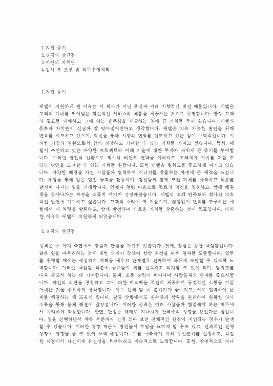 메텔 BEST 우수 자기소개서 자소서