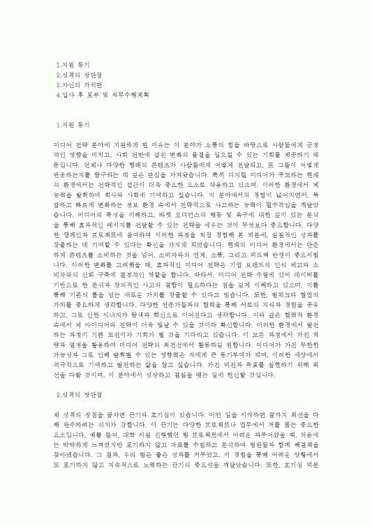 HSAD_미디어 전략_BEST 우수 자기소개서