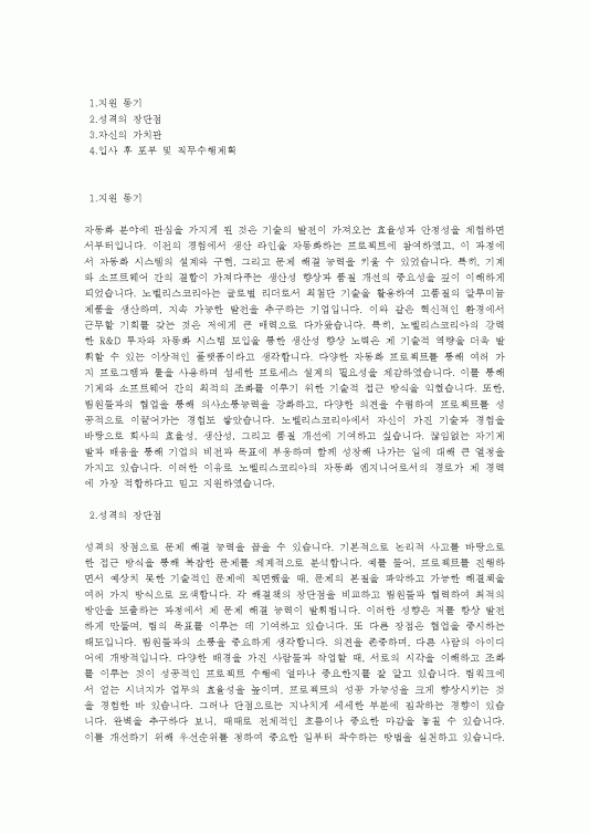 노벨리스코리아_Automation Engineer(자동화 엔지니어)_BEST 우수 자기소개서