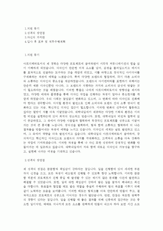 대학내일ES_아트디렉터(AD)_BEST 우수 자기소개서