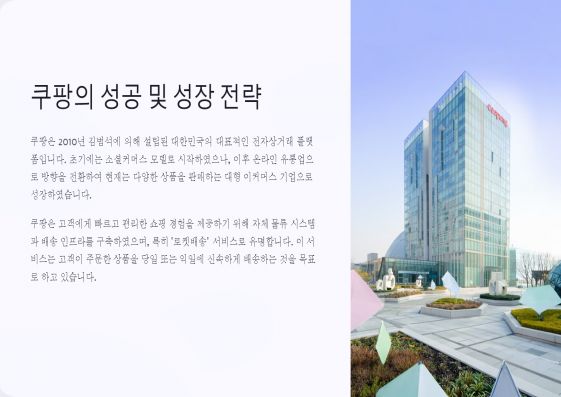쿠팡의 성공 및 성장 전략