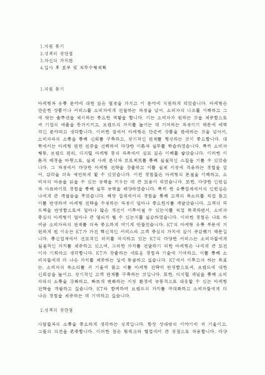 KT_kt is_마케팅_유통_BEST 우수 자기소개서
