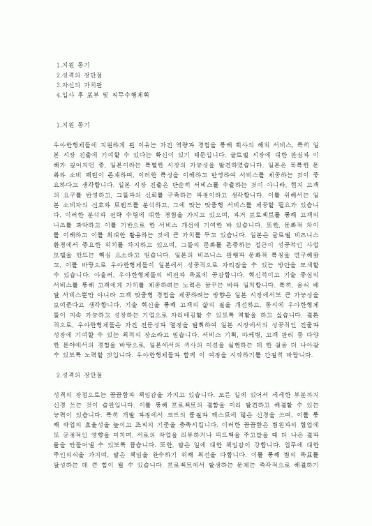 우아한형제들_해외서비스(일본) 사업전략_개발_BEST 우수 자기소개서