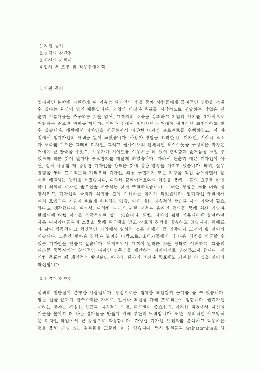 위메프_웹디자인_BEST 우수 자기소개서