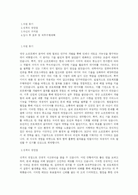 유라_석사_경력-영상소프트웨어_BSP_BEST 우수 자기소개서