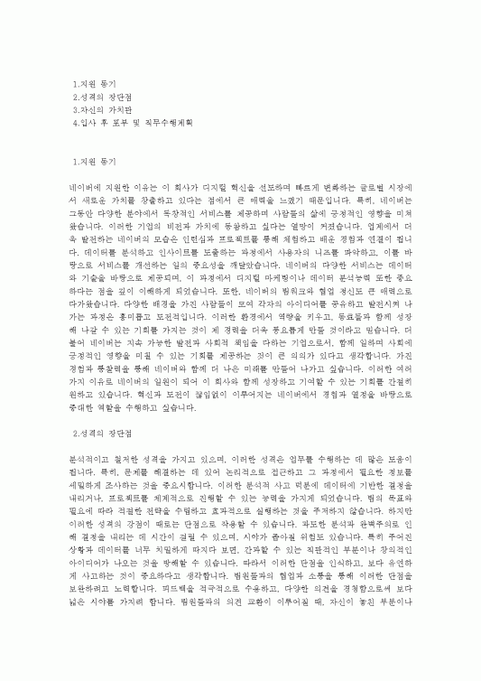 네이버_Talent Sourcer_BEST 우수 자기소개서