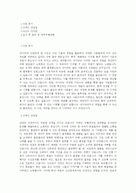 네이버_iOS_BEST 우수 자기소개서