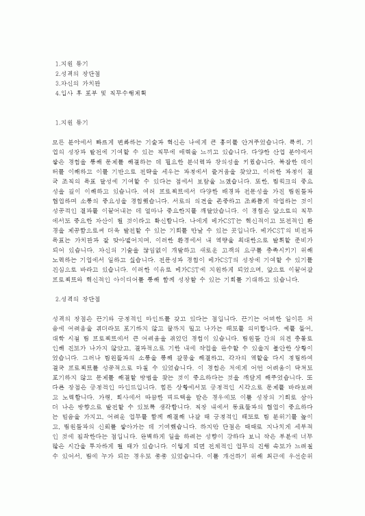 메가CST_BEST 우수 자기소개서