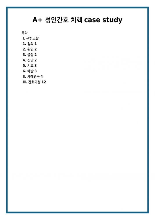 성인간호 치핵 case study