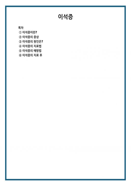 이석증 레포트 자료