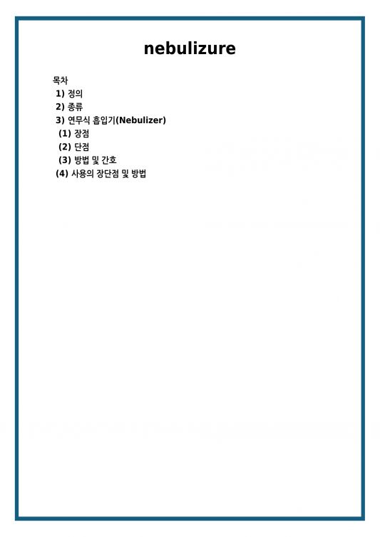 nebulizure 레포트 자료
