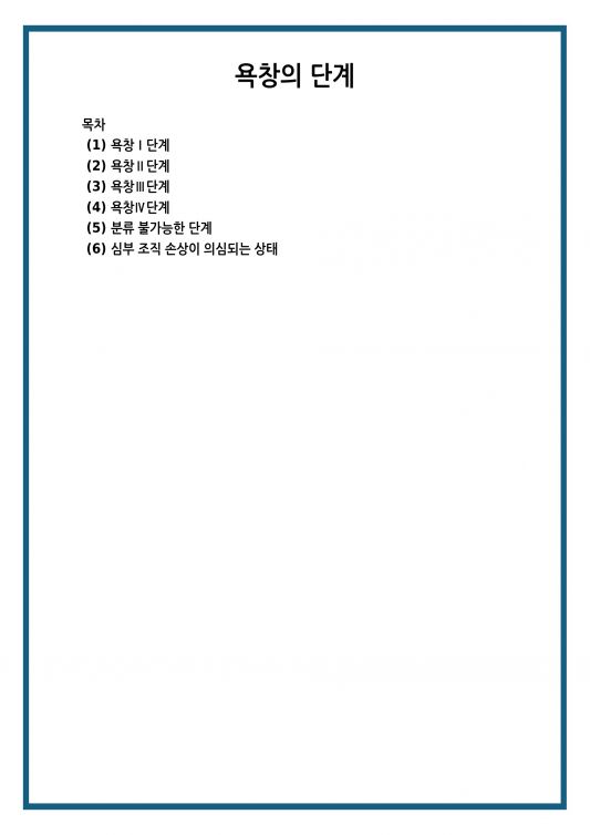 욕창의 단계 레포트 자료