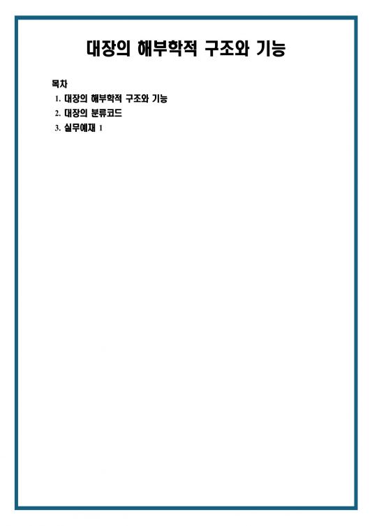 대장의 해부학적 구조와 기능