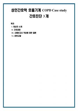 성인간호학 호흡기계 COPD Case study 간호진단 3개