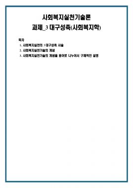 사회복지실천기술론 과제_3대구성축(사회복지학)