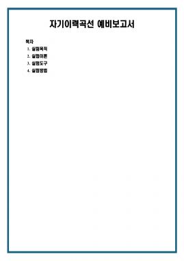 자기이력곡선 예비보고서