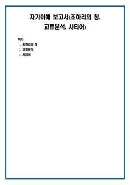 자기이해 보고서(조하리의 창, 교류분석, 사티어)
