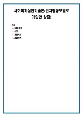 사회복지실천기술론(인지행동모델로 개입한 상담)