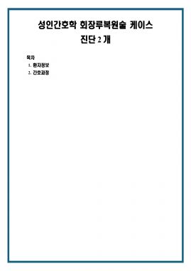 성인간호학 회장루복원술 케이스 진단2개