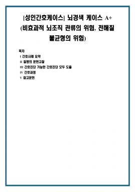 [성인간호케이스] 뇌경색 케이스 (비효과적 뇌조직 관류의 위험, 전해질 불균형의 위험)