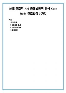 [성인간호학] 중대뇌동맥 경색 Case Study 간호과정 3가지