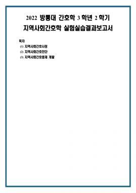 2022 방통대 간호학 3학년 2학기 지역사회간호학 실험실습결과보고서