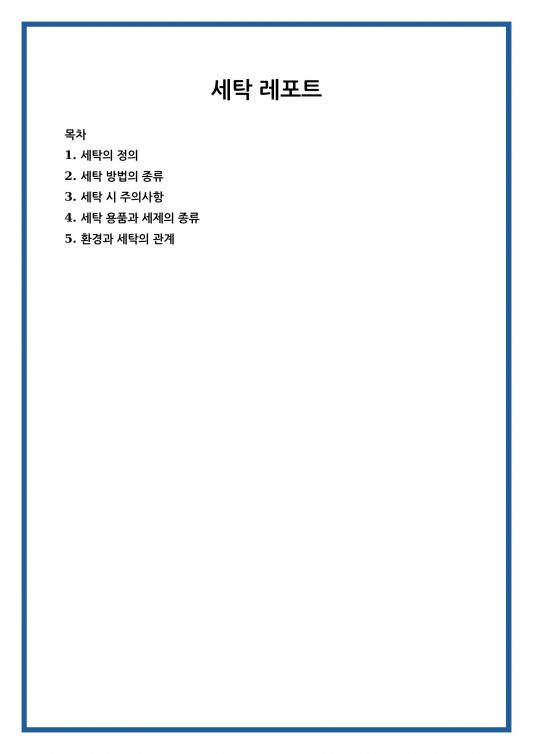 세탁 레포트 자료