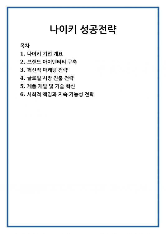 나이키 성공전략