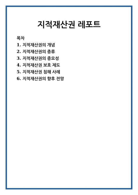 지적재산권 레포트