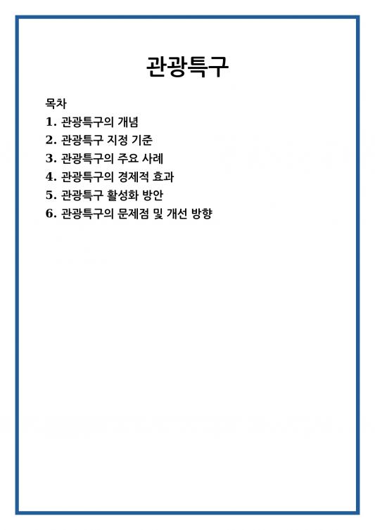 관광특구 레포트 자료