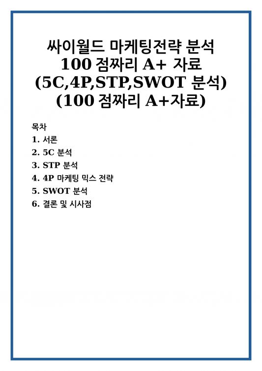 싸이월드 마케팅전략 분석 100점짜리 자료(5C,4P,STP,SWOT 분석)(100점짜리 자료)