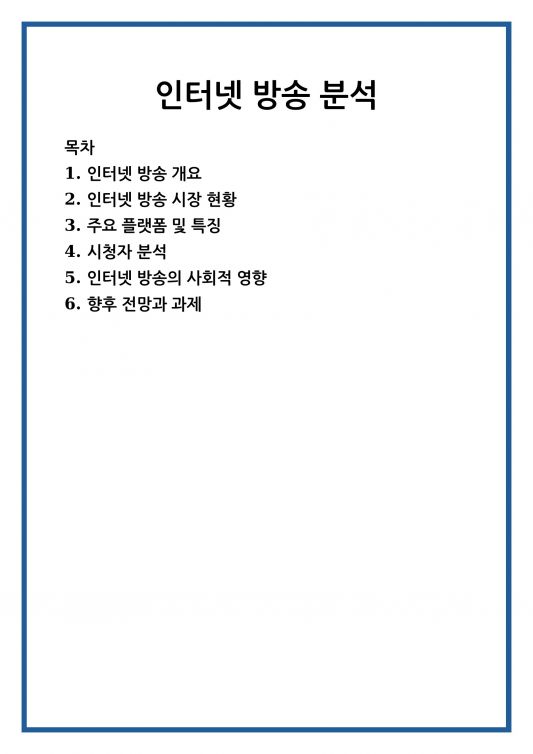 인터넷 방송 분석