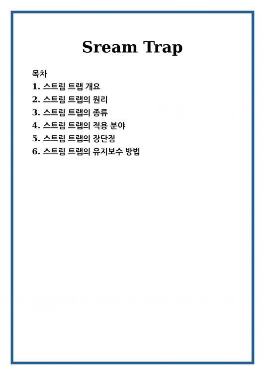Sream Trap 레포트 자료
