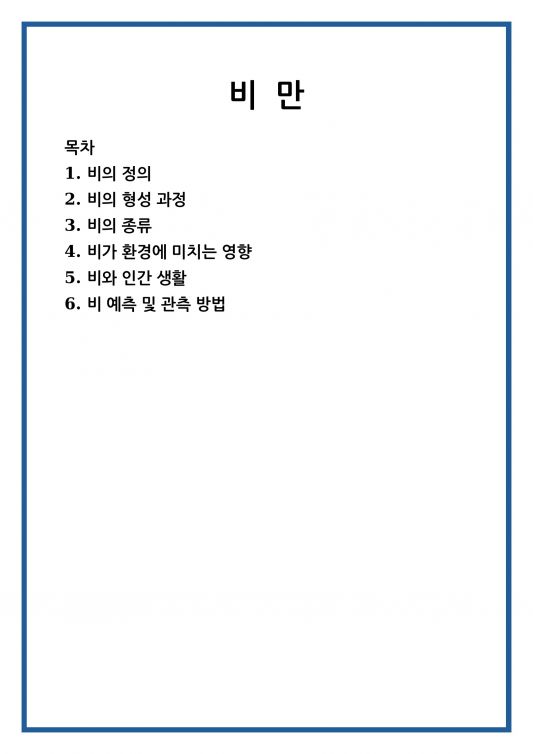비 만 레포트 자료