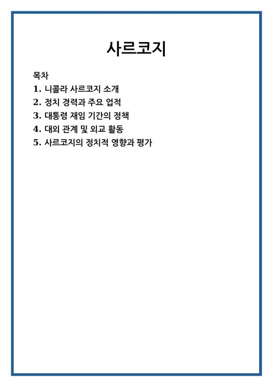 사르코지 레포트 자료