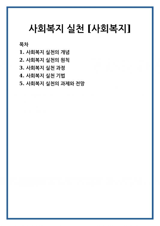 사회복지 실천 [사회복지]
