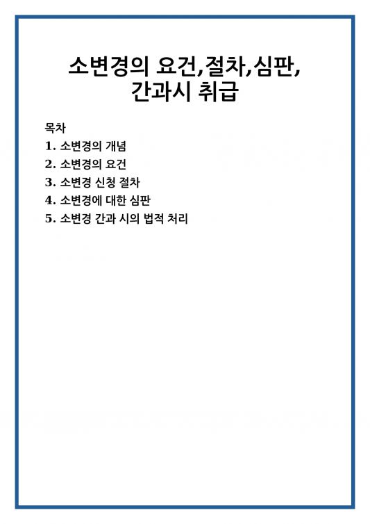 소변경의 요건,절차,심판, 간과시 취급