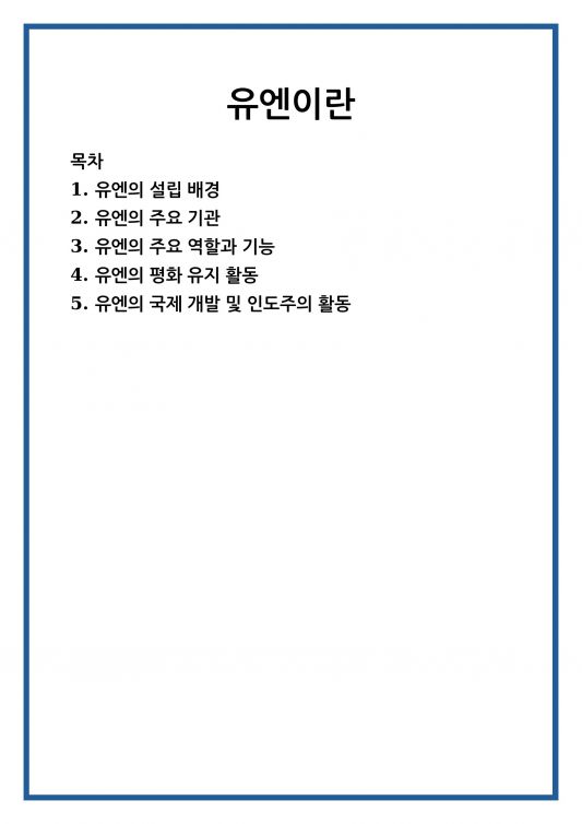 유엔이란 레포트 자료