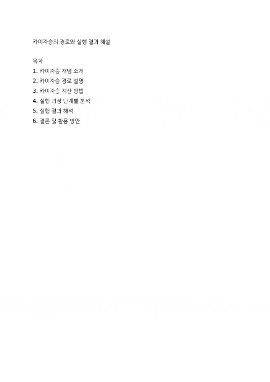 카이자승의 경로와 실행 결과 해설