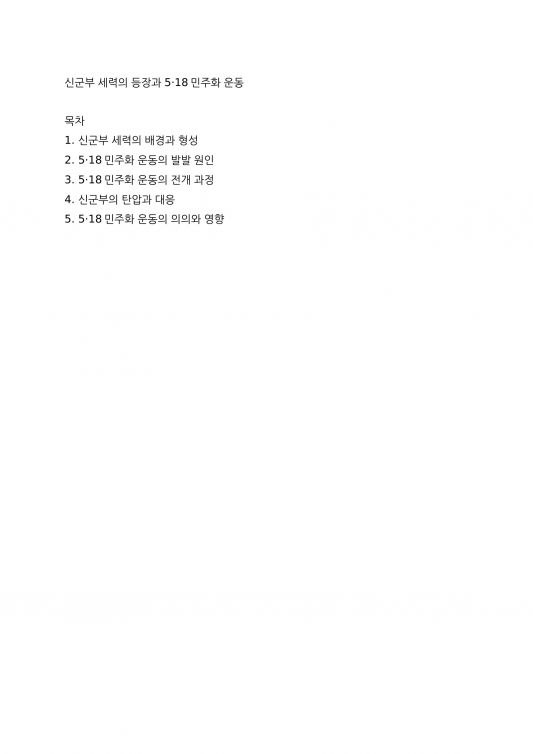 신군부 세력의 등장과 5·18민주화 운동