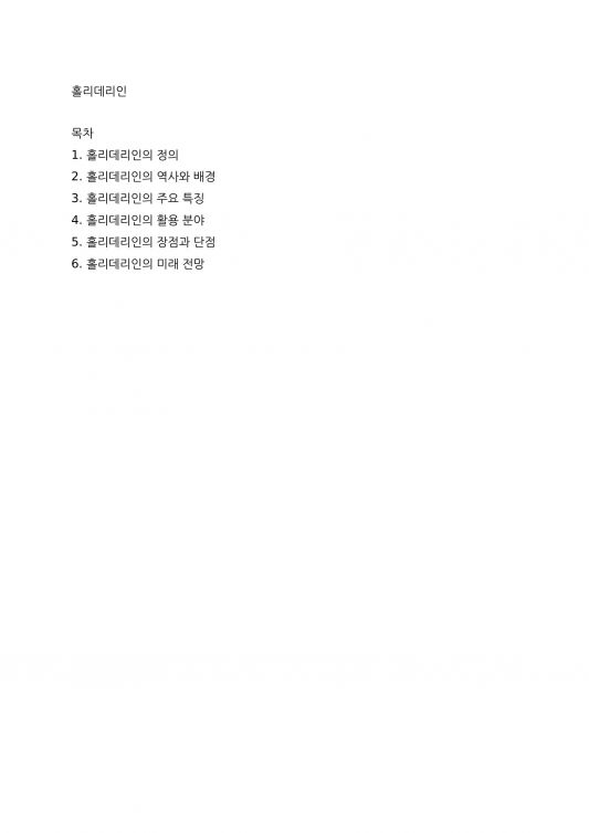 홀리데리인 레포트 자료