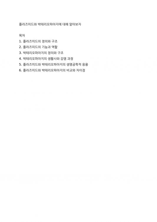 플라즈미드와 박테리오파아지에 대해 알아보자