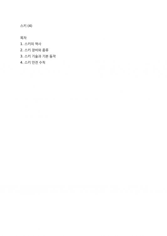 스키 (4) 레포트 자료