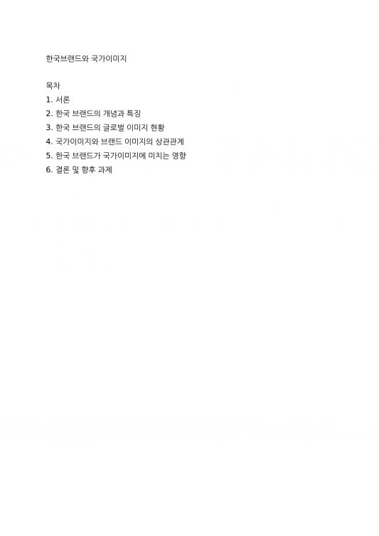 한국브랜드와 국가이미지