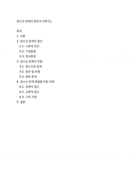 청소년 문제의 원인과 대책11
