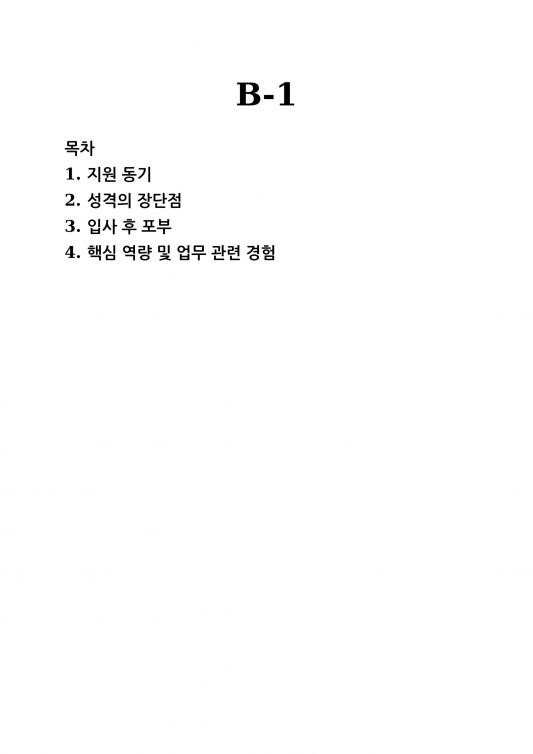 [자기소개서] B-1 자기소개서 우수 예문 BEST 자소서