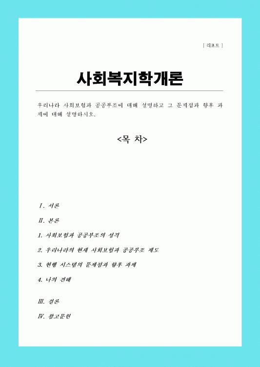 우리나라 사회보험과 공공부조에 대해 설명하고 그 문제점과 향후 과제에 대해 설명하시오